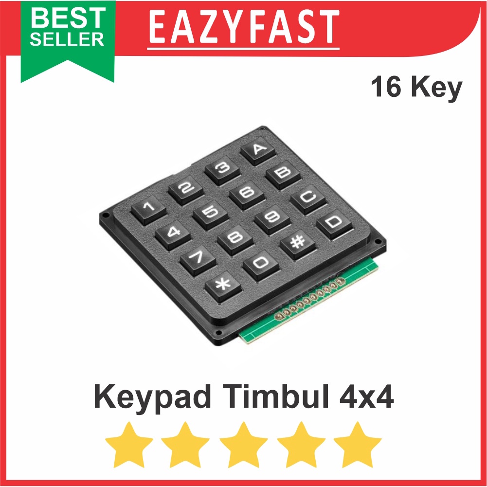 Jual Keypad Timbul Matrix 4x4 16 Rubber Push Button Plastik Hitam ...