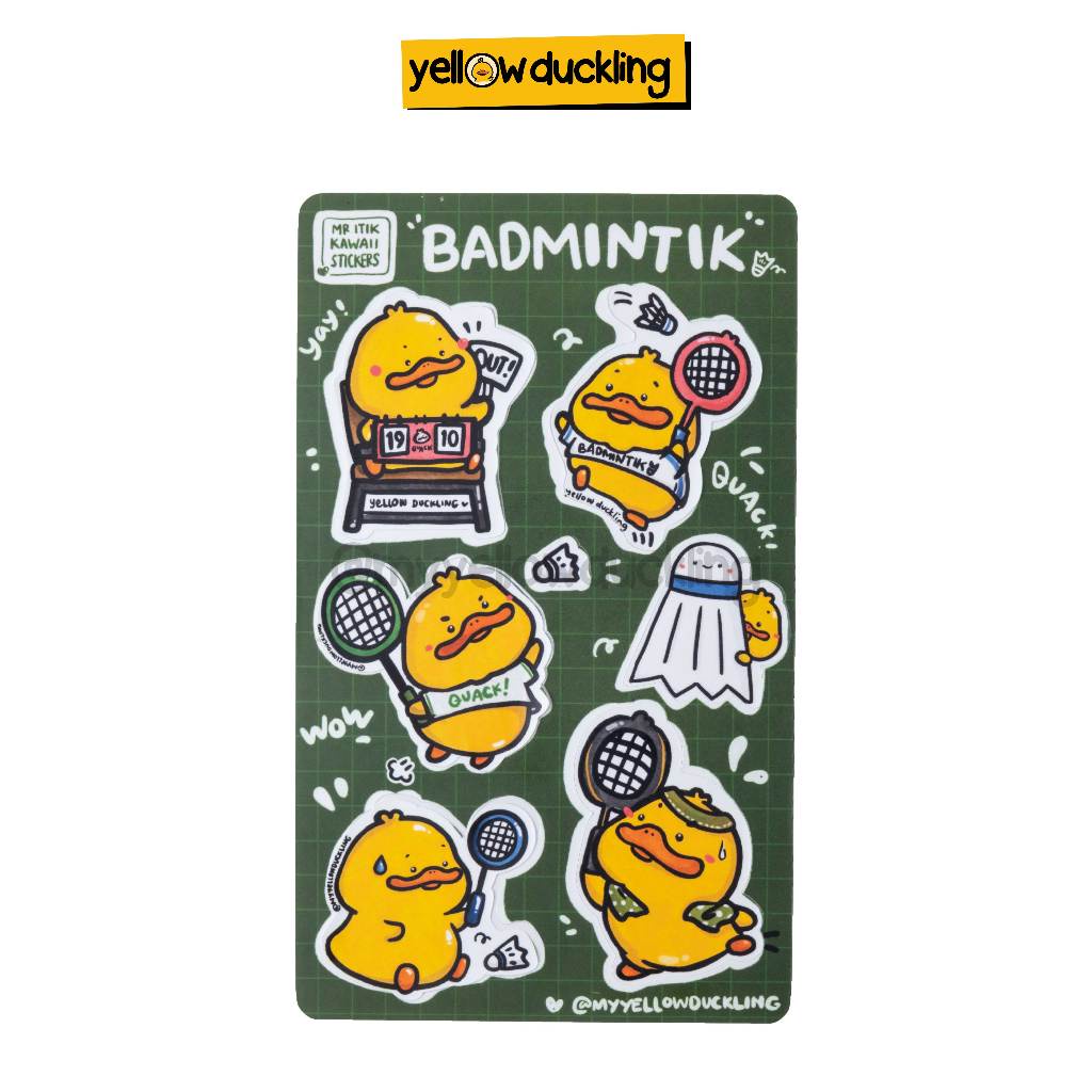 Jual STICKERS - ITIK BADMINTON EDITION STICKER SET - STIKER ITIK ...