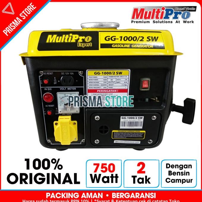 Jual Multipro Mesin Genset Listrik Bensin Generator 1000 Watt Gg-1000/2 Sw | Shopee Indonesia