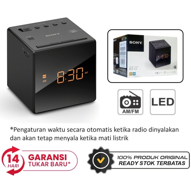 Jual Sony ICF-C1 Desktop Alarm Clock Radio AM/FM Digital Portable ...