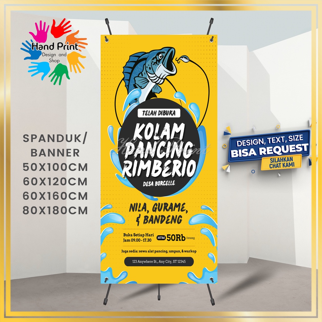 Jual SPANDUK / BANNER / MMT Promosi Wisata Kolam Pemancingan Kompetisi ...