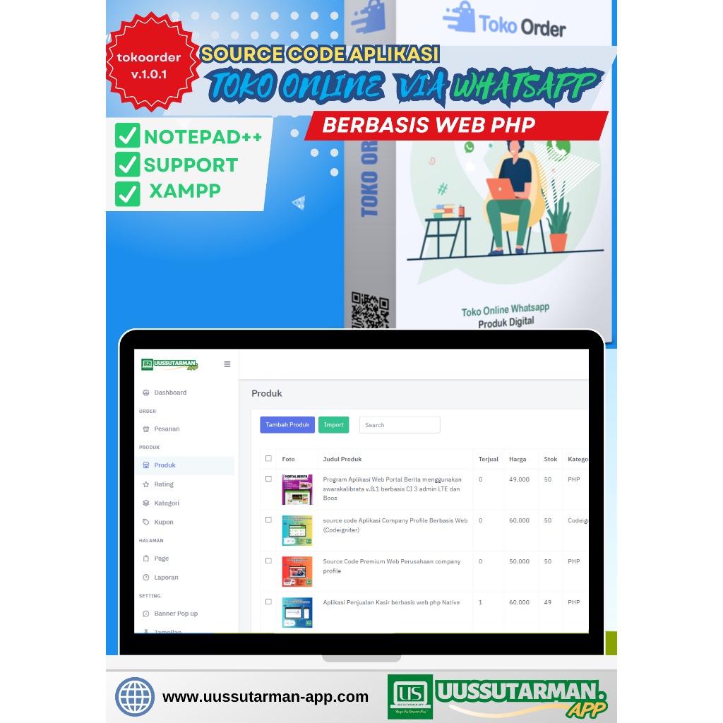 Jual aplikasi website toko order versi 1.0.6 | Shopee Indonesia