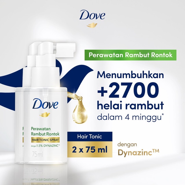 Jual Dove Hair Tonic Spray Perawatan Rambut Rontok - 75 ml x2 | Shopee ...