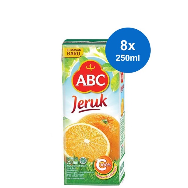 Jual ABC Orange Juice 250 mL x 8 | Shopee Indonesia