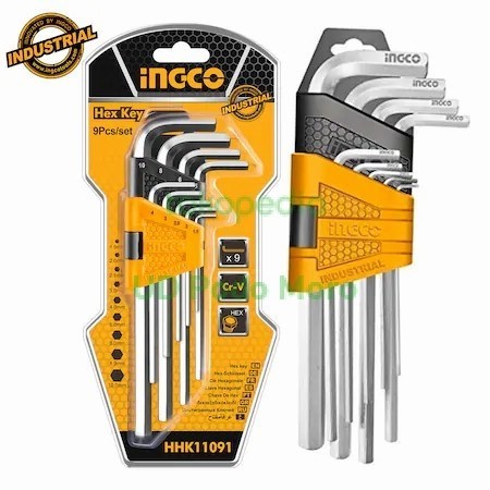 Jual Ingco Kunci L Sedang Set 9 Pcs Kepala Biasa HHK11091 Hex Heavy ...