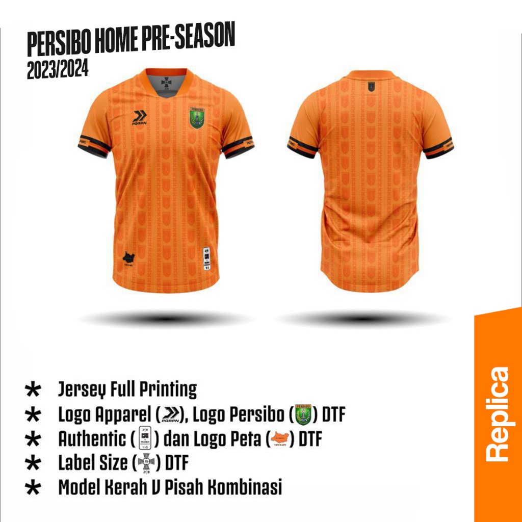 Jual Jersey Persibo Home Jersey Pre Season Replica Oren Muda | Shopee ...