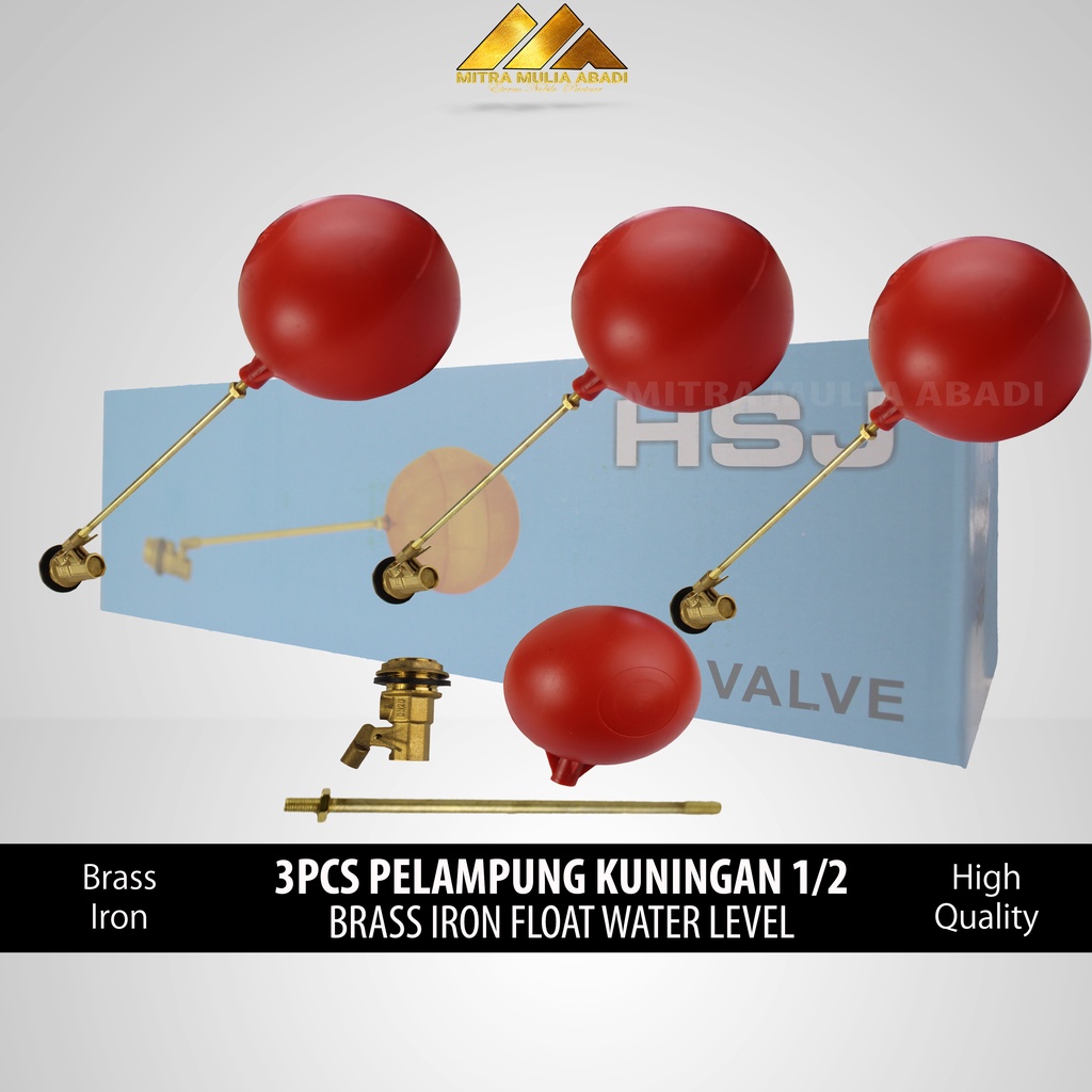 Jual 3pcs Pelampung Tangki Air 1/2 Inci Kuningan l Floating Valve Toren ...