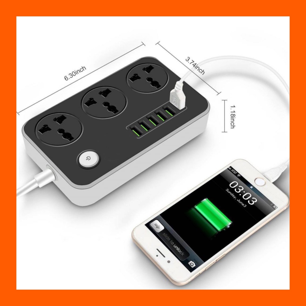 Jual STOP KONTAK SMART USB SOCKET STRIP 6 USB & 3 POWER COLOKAN MULTIFUNGSI | Shopee Indonesia