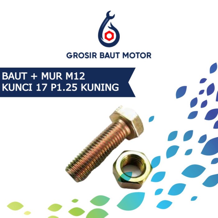 Jual Baut Mur HEX Kuning M12 X 30 Kunci 17 Drat 1.25 | Shopee Indonesia