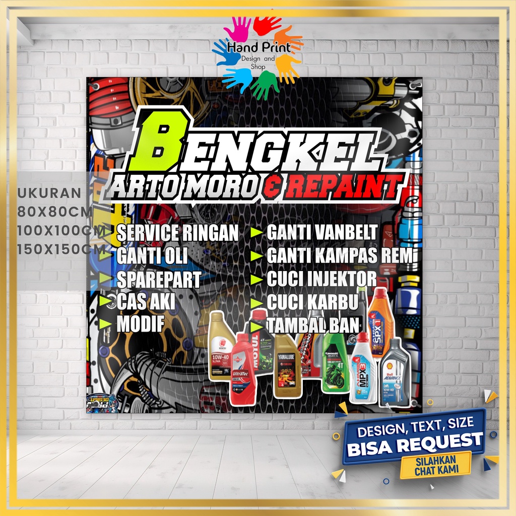 Jual Cetak SPANDUK / BANNER MMT Bengkel Motor Variasi Modif Tambal Ban ...