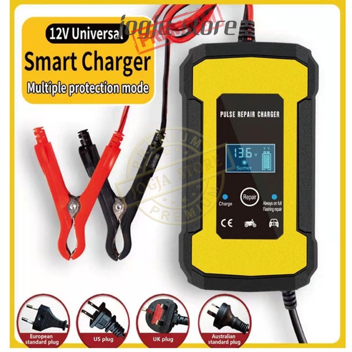 Jual Smart Charger AKI Mobil Motor Cas Accu 12V 6A Fast Charger 12 Volt ...