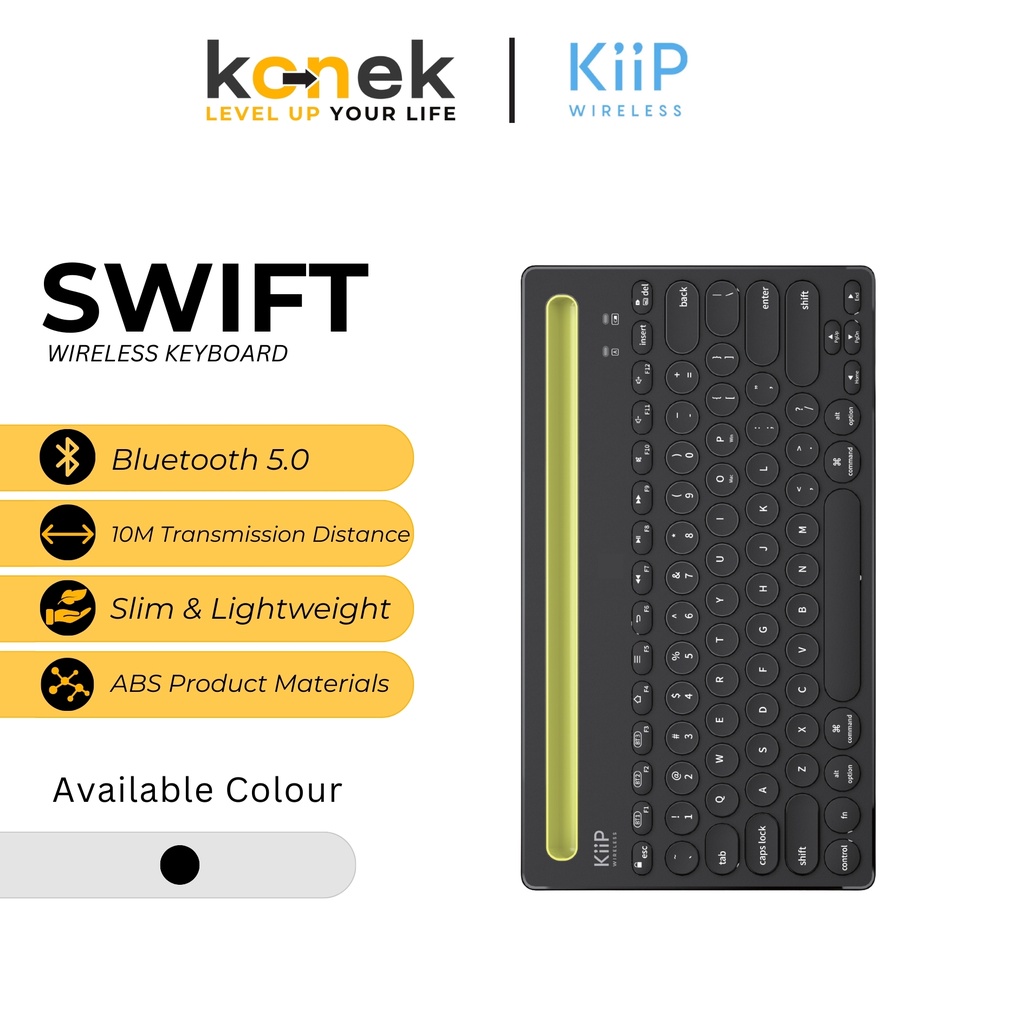 Jual KiiP Wireless Swift Keyboard Bluetooth Multi-Device Dual Mode ...