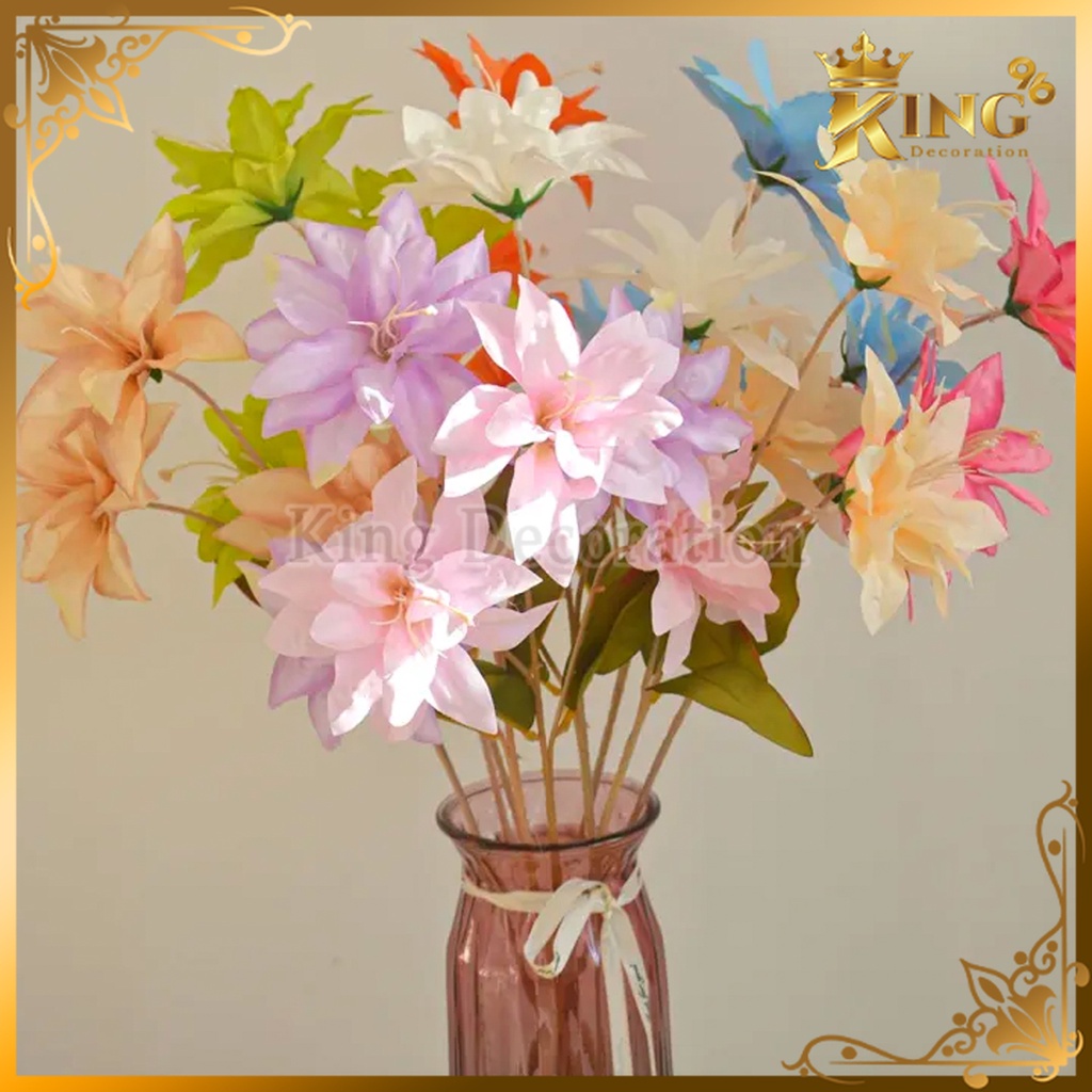 Jual Lily Tangkai Panjang Cabang 3 Bunga Lili London Heart Palsu Lily ...