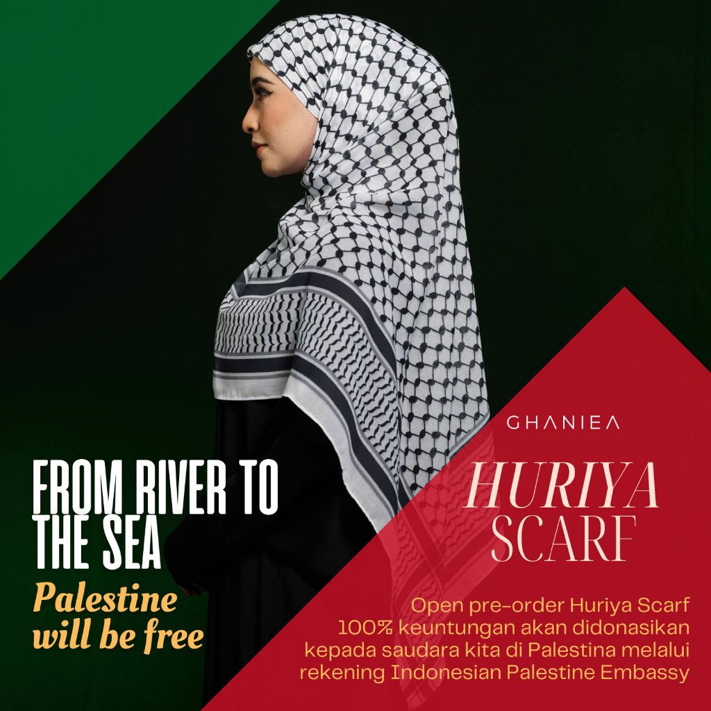 Jual Ghaniea - Palestine Huriya Series (Signature Keffiyeh) Jilbab ...