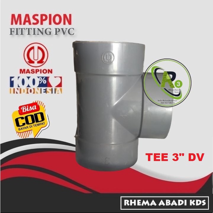 Jual Fitting Sambungan Pralon Pipa Pvc - T / TE / TEE - 3" inch MASPION ...