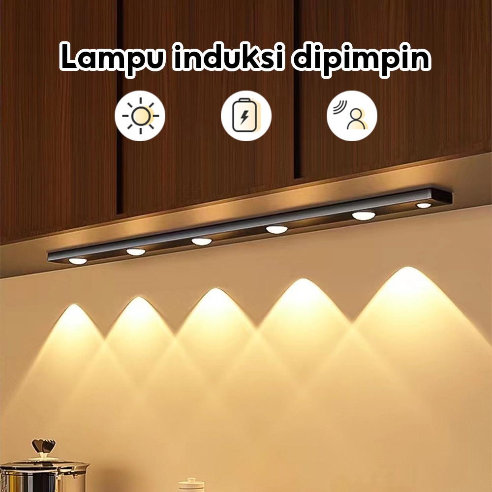 Jual 20/40/60CM Tricolor Dimming Magnetic Motion Sensor Led Lampu ...