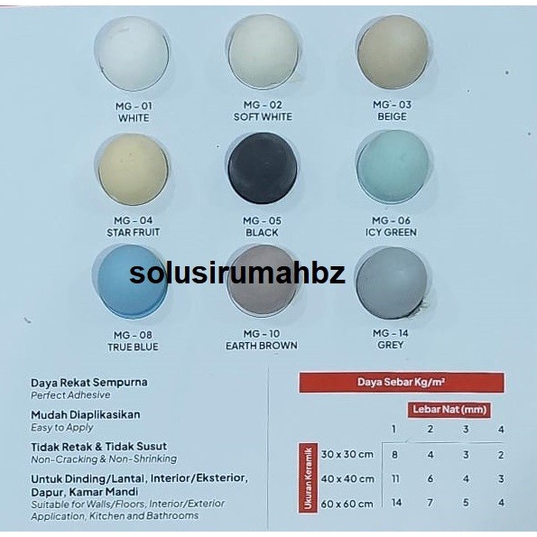 Jual semen warna 1kg pack plastik bagus mu sika mort colorfill nat ...