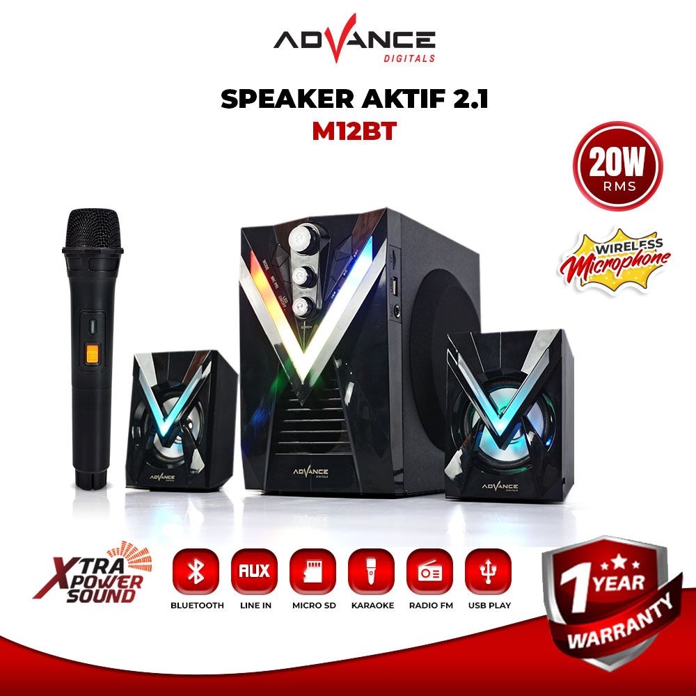 Jual Speaker Advance M12 BT Speaker Multimedia 1 Microphone Bergaransi ...