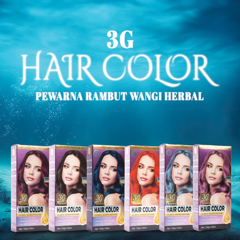 Jual CAT RAMBUT PERMANENT 100ML / 3G HAIR COLOR 100ML x 2 / CET RAMBUT ...