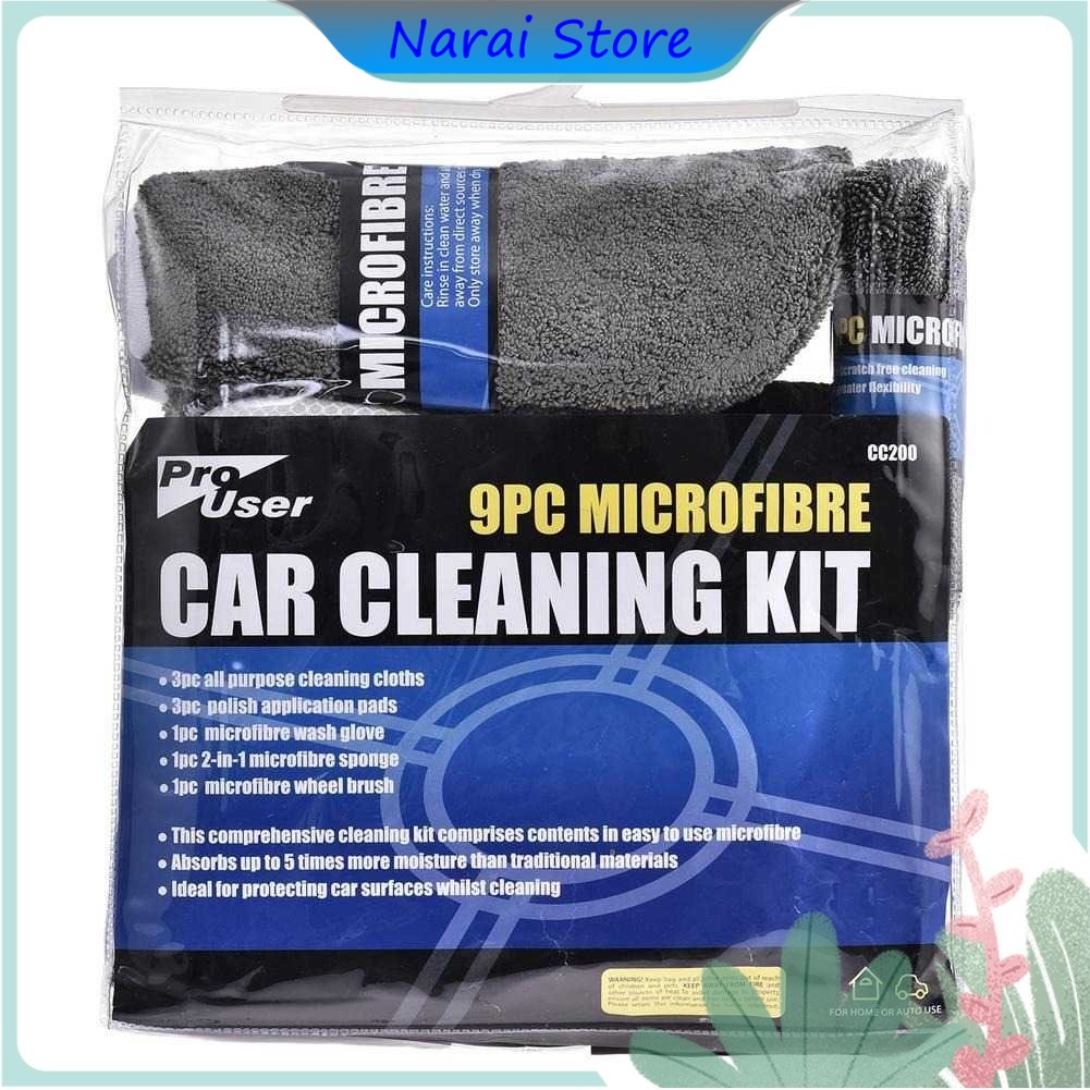Jual ProUser Car Wash Cleaning Kit Spons Cuci Mobil 9 PCS - CC200 ...