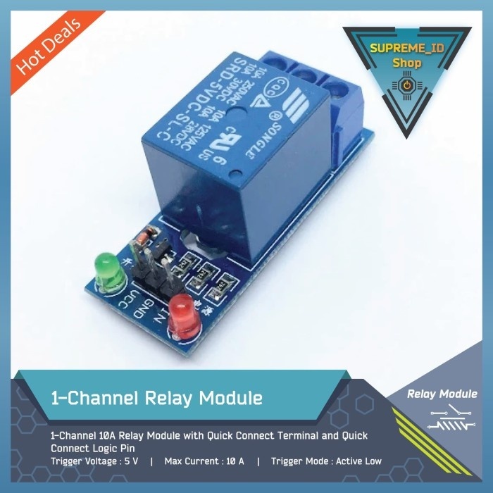 Jual 1-Channel 5V 12V 24V Relay Module with LED Indicator | Active Low Level Trigger IoT Arduino ...