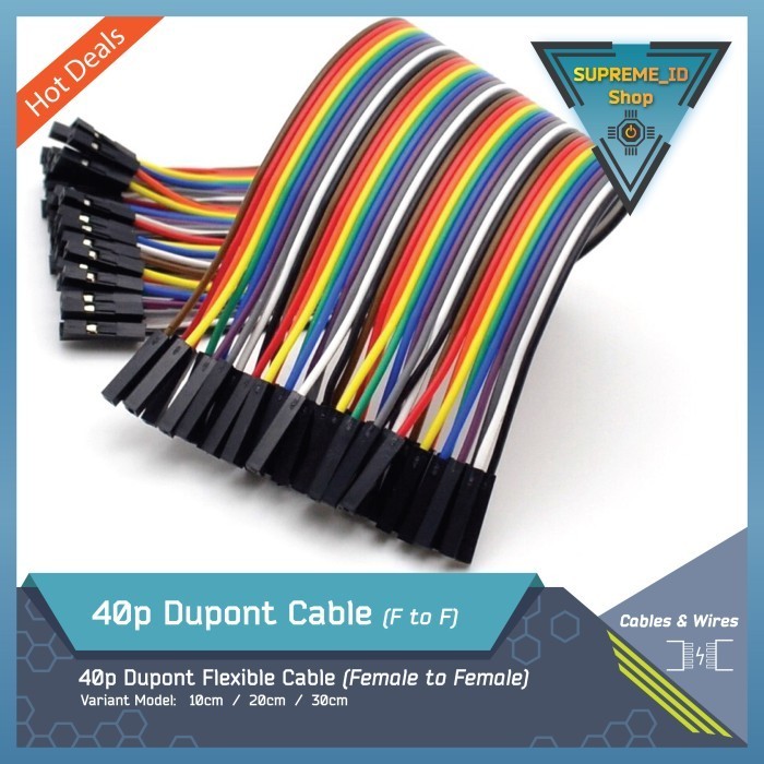 Jual 40p Dupont Breadboard Jumper Kabel Cable Female to Female ...