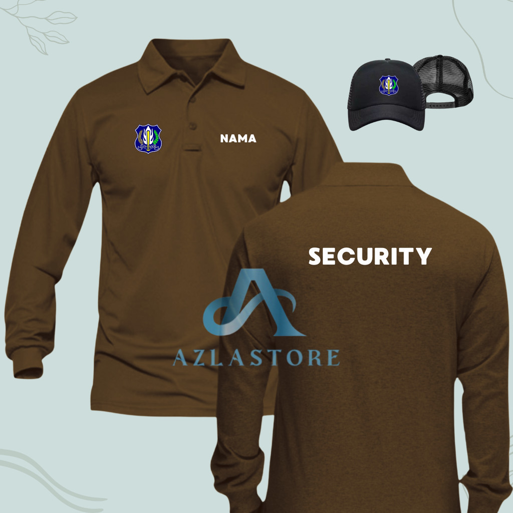 Jual Bonus Topi Baju Kaos Poloshirt Lengan Panjang Seragam Satpam ...
