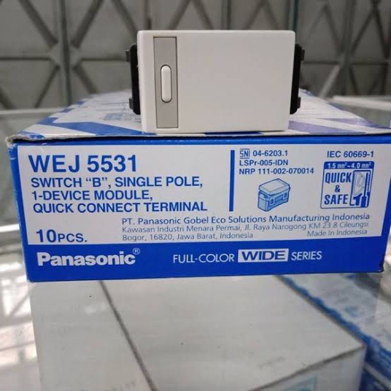 Jual Panasonic WEJ 5531 Standart White Mata Saklar Tunggal Double Putih ...