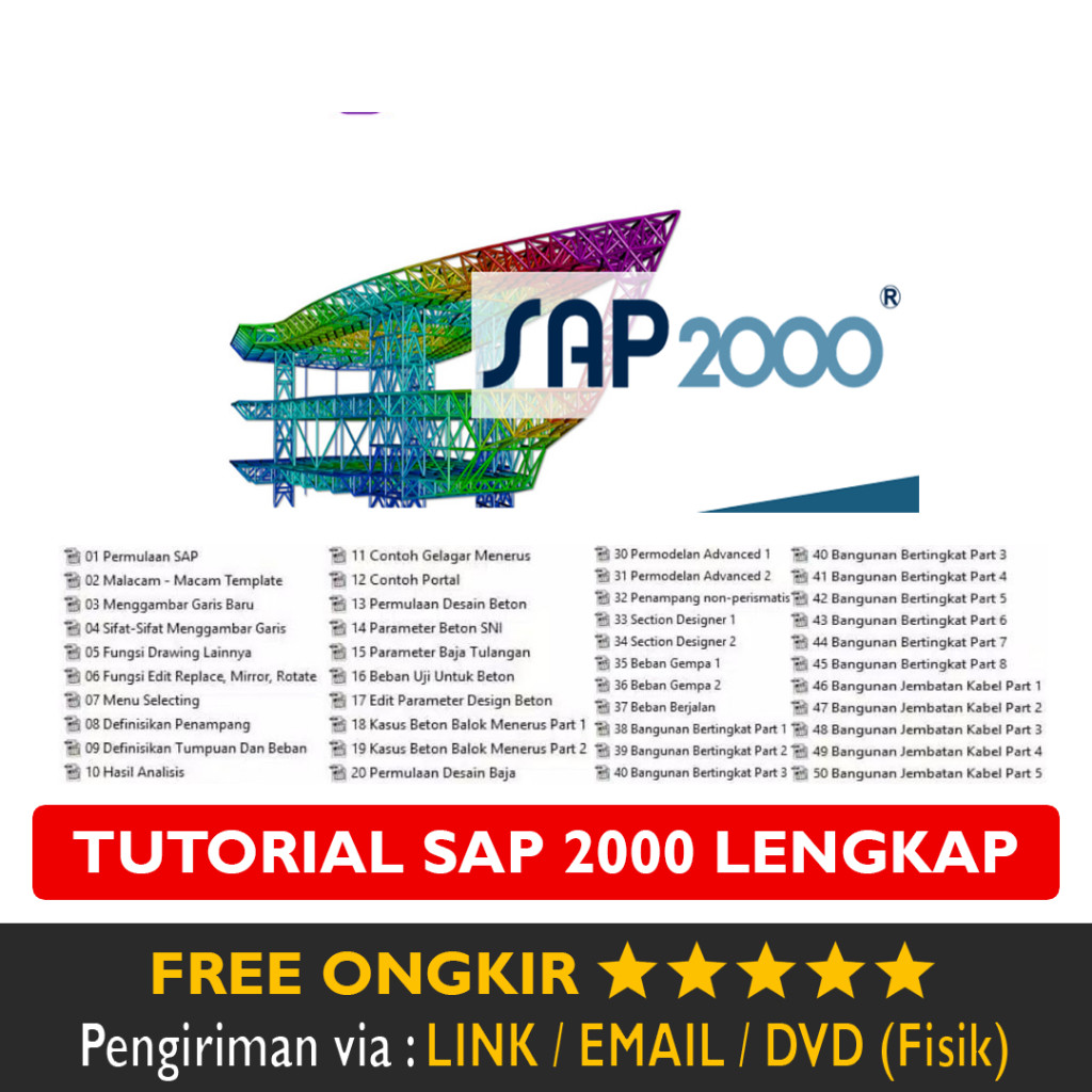 Jual Tutorial Cara SAP 2000 Dari Dasar Hingga Mahir Terlengkap SAP2000 | Shopee Indonesia