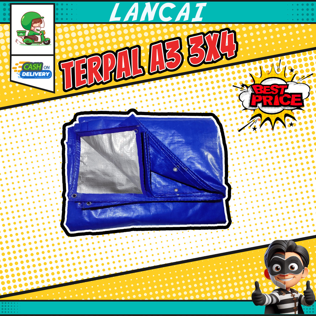 Jual TERPAL PLASTIK BIRU A3 UKURAN 3x4 METER PREMIUM TERPAL TENDA ...