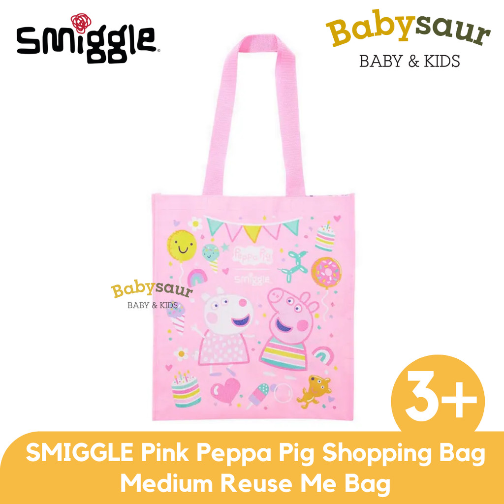 Jual SMIGGLE 100% Original Pink Peppa Pig Shopping Bag Medium Reuse Me ...