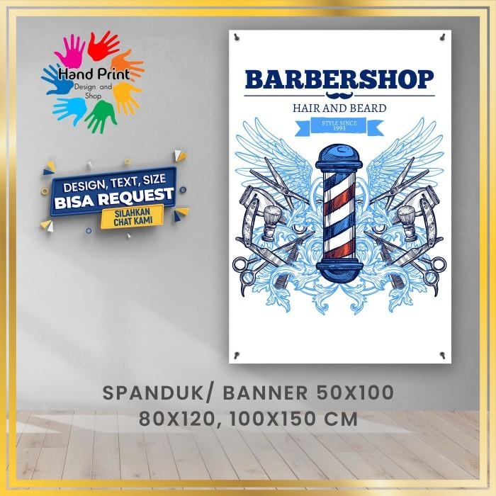 Jual SPANDUK BANNER Barbershop Cukur Pangkas Rambut D 80x120 CM ...