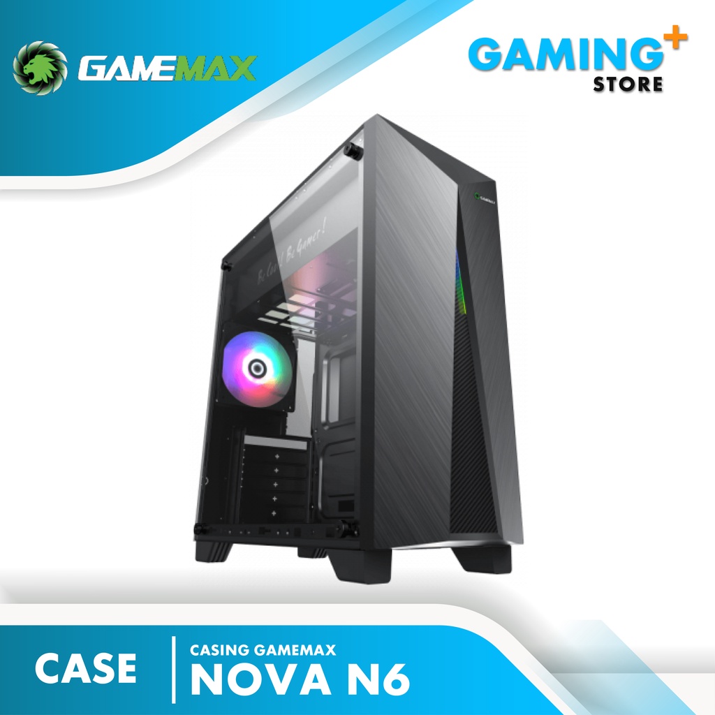 Jual Nova N6 Gamemax ATX PC Case V-Shaped LED Strip and 1x RGB Fan ...