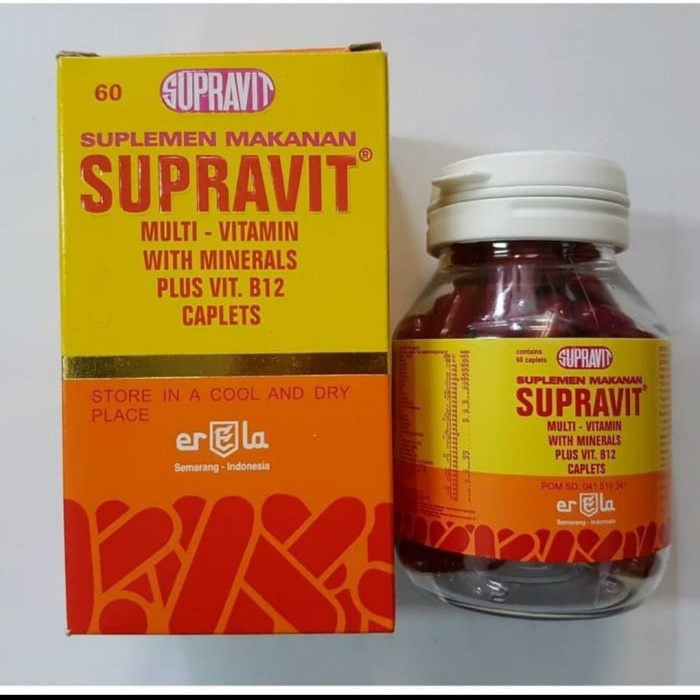 Jual Supravit Multivitamin Minerals Botol (60 kaplet) | Shopee Indonesia