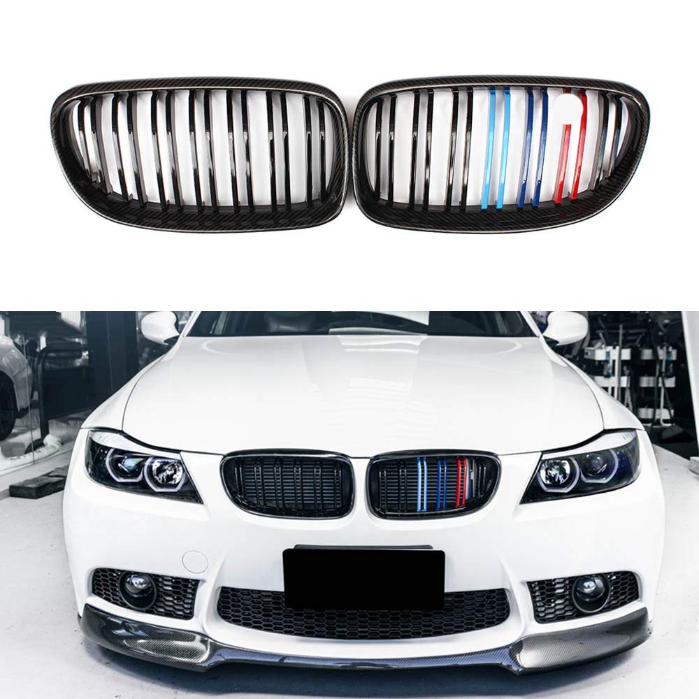 Jual BMW Grill Kidney Grille Hidung Kap Double Slat Glossy M Color E90 320i | Shopee Indonesia