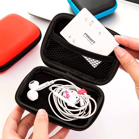 Jual Pouch Headset Multifungsi Dompet Tempat Penyimpanan Earphone kabel ...
