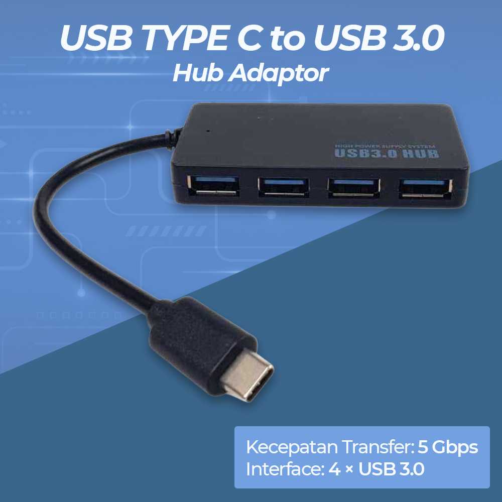 Jual COD Adapter USB HUB Type C To USB 3.0 4 Lubang Port 5Gbps Untuk PC ...