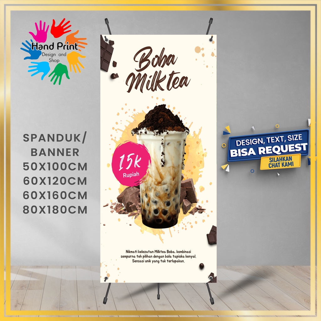 Jual SPANDUK / BANNER Minuman Boba Varian Rasa Coklat Kekinian Viral ...