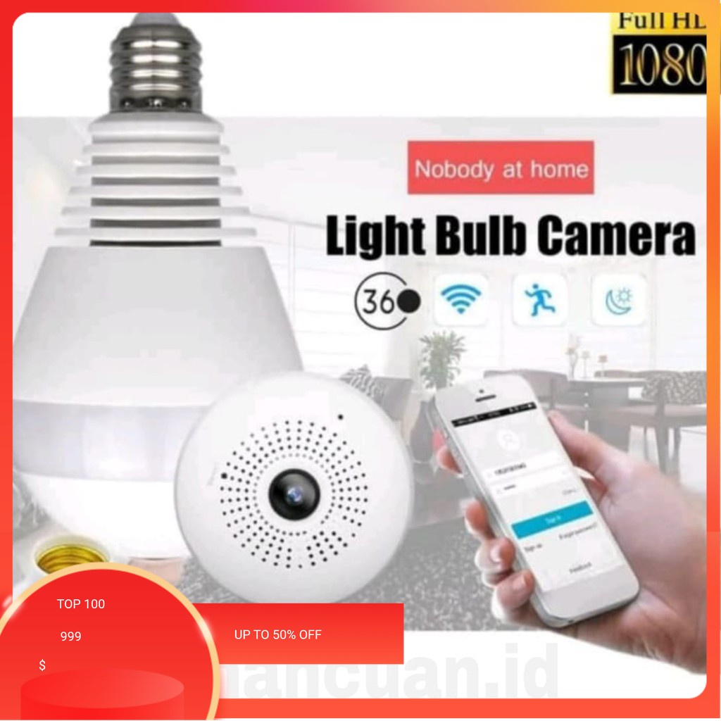 Jual FUSATECH - Kamera Lampu V380 CCTV Bentuk Bohlam Panorama V380 SPY ...