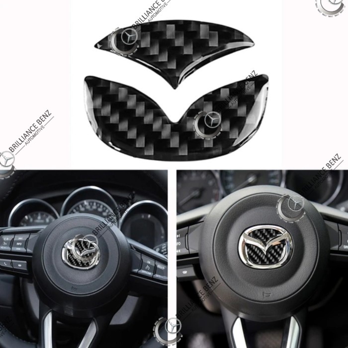 Jual EMBLEM SETIR STIR CARBON MAZDA 2, CX3 CX5 CX9 EMBLEM 6D STEER ...