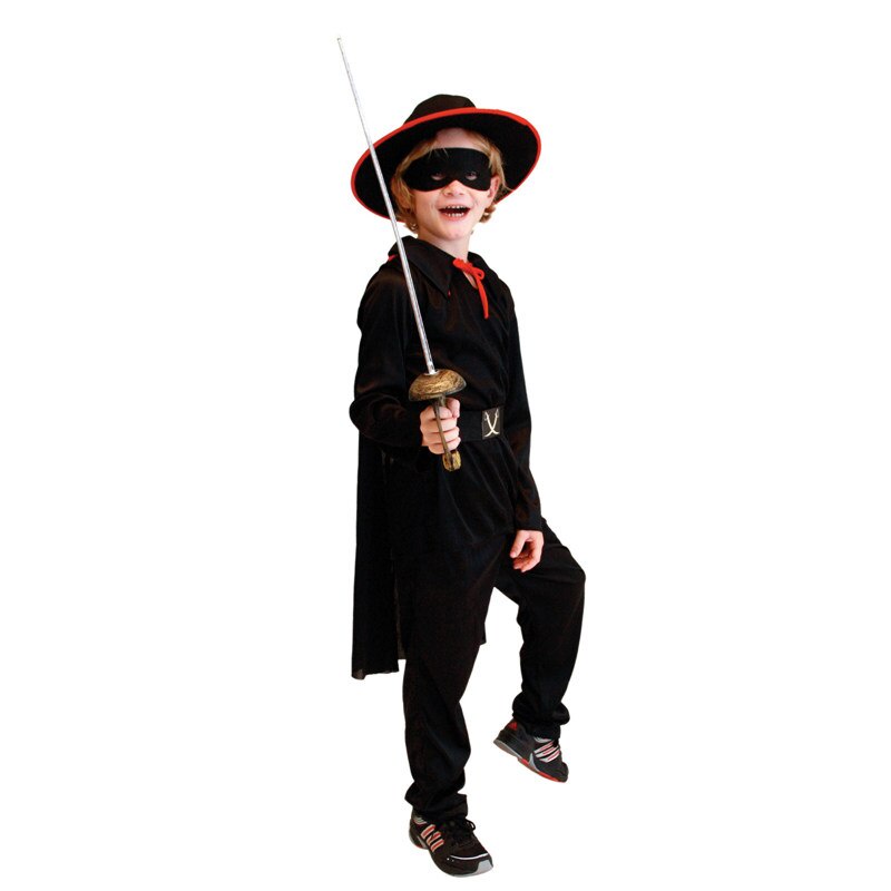 Jual PREORDER Kids Child Black Masked Bandido Zorro Costume for Boys ...
