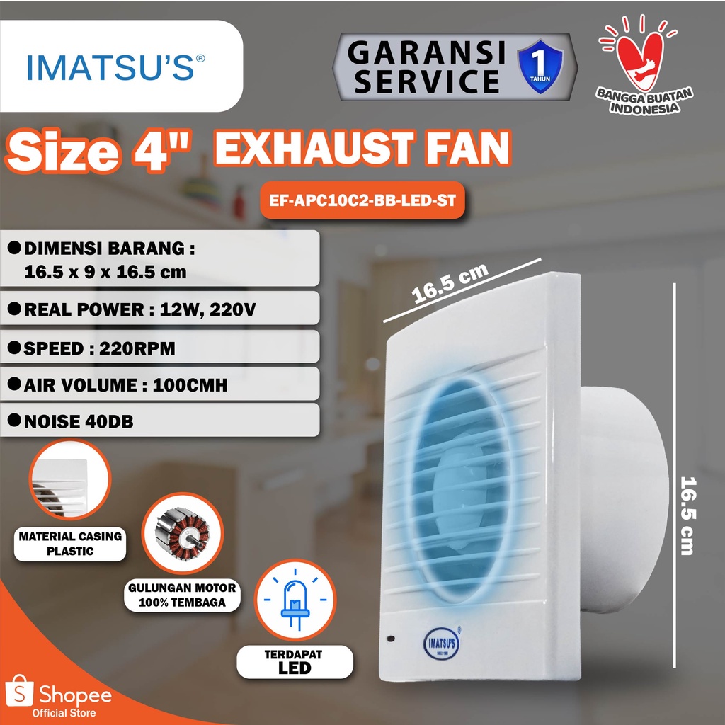 Jual KIPAS DINDING/ EXHAUST FAN DINDING 4 INCH/Exhaust Fan 4 INCH ...