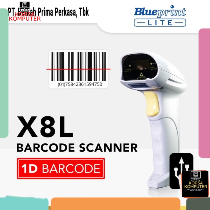 Jual Scaner Barcode Kasir BLUEPRINT SCANNER BARCODE LASER 1D LITE X8L ...