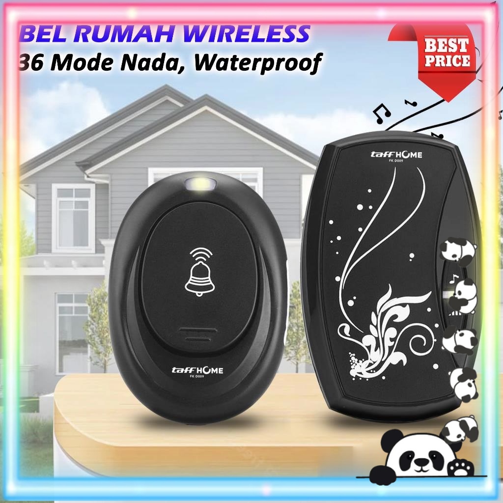 Jual Bel Pintu Rumah Wireless Tanpa Kabel Waterproof Anti Air Bell ...