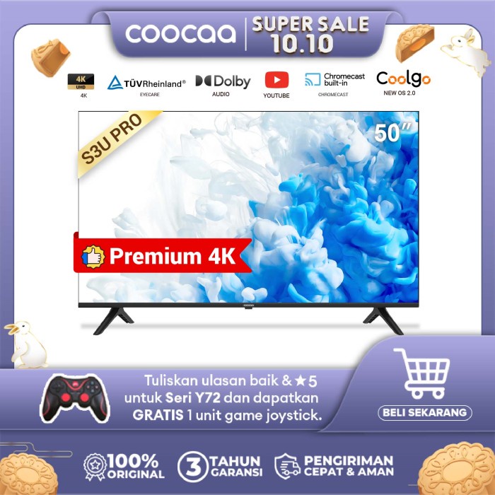 Jual COOCAA 50 inch Smart TV-4K UHD-Dolby Audio (Coocaa 50S3UPRO ...