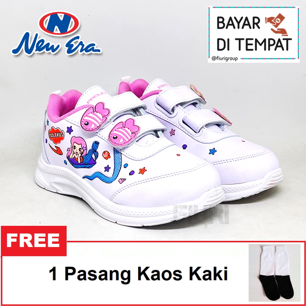 Jual FIURI - NEW ERA - ARIEL PEREKAT 29-32 PUTIH PINK HITAM - SEPATU ...