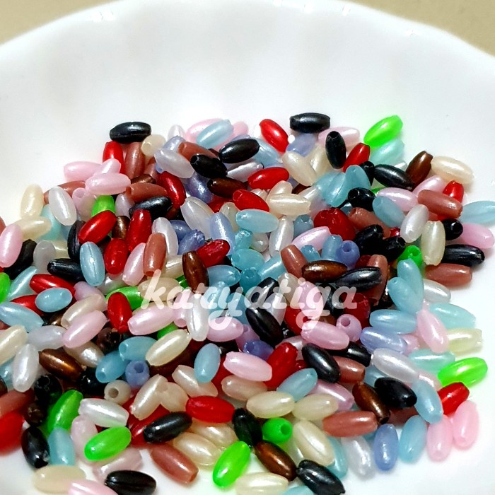 Jual Mote Manik Padi 3 mm x 6 mm Warna Warni (5 gram) | Shopee Indonesia