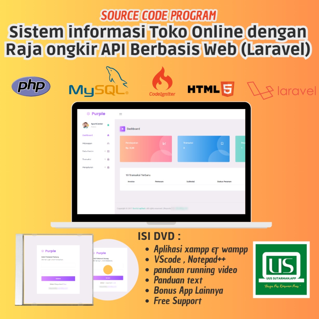Jual Sistem informasi Toko Online dengan Raja ongkir API Berbasis Web (Laravel) | Shopee Indonesia