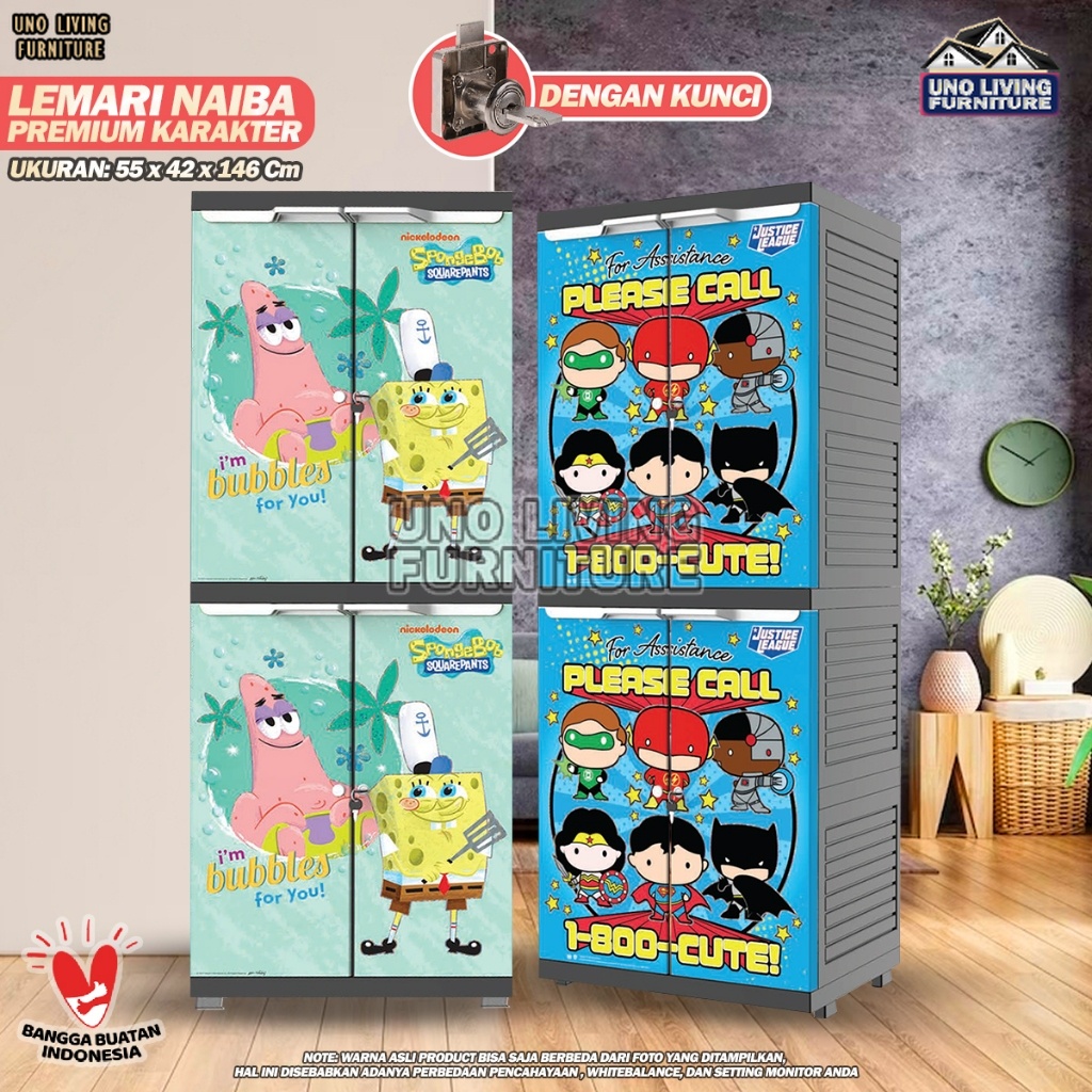 Jual LEMARI PAKAIAN PLASTIK NAIBA MINI MSC 9164 LEMARI KARAKTER LEMARI ...