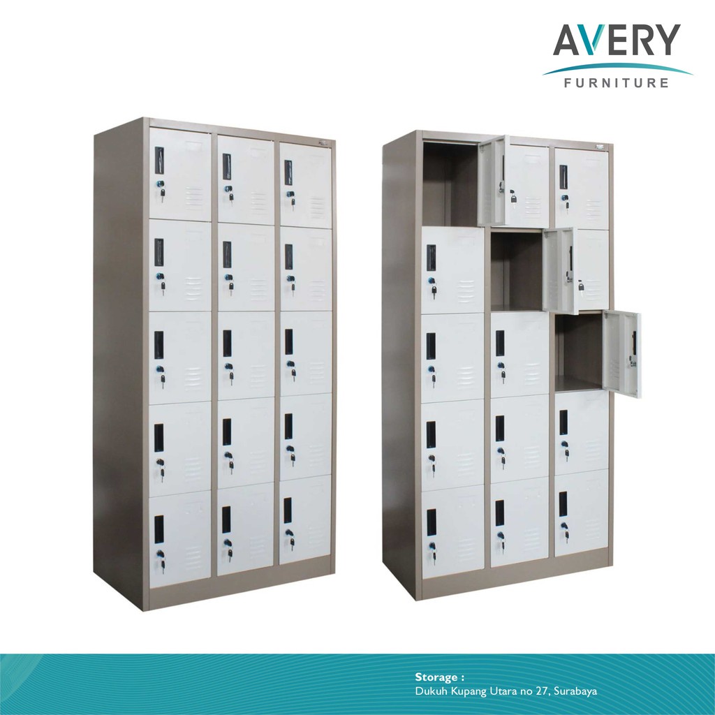 Jual Avery - LK015 - Locker Besi / Loker Besi 15 Pintu | Shopee Indonesia